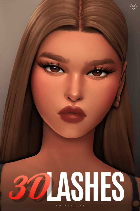 3D Lashes NO3 Twisted-Cat - Wicked Sims Mods