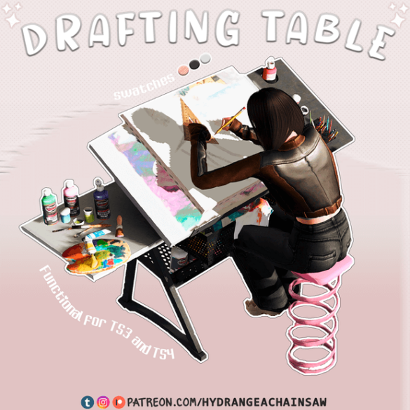 Drafting Table - Wicked Sims Mods