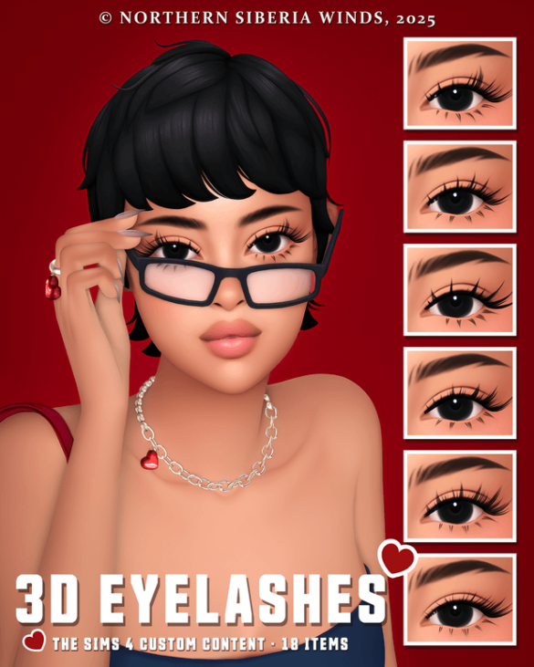 3D EYELASHES COLLECTION - Wicked Sims Mods