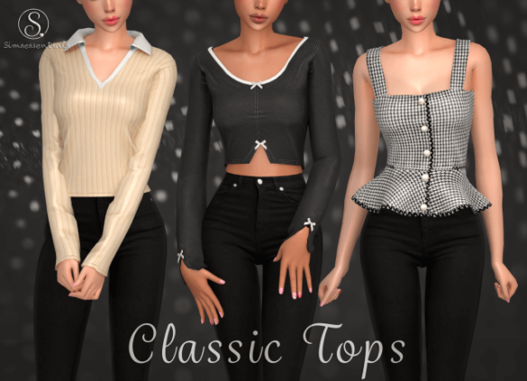 classic tops set - Wicked Sims Mods